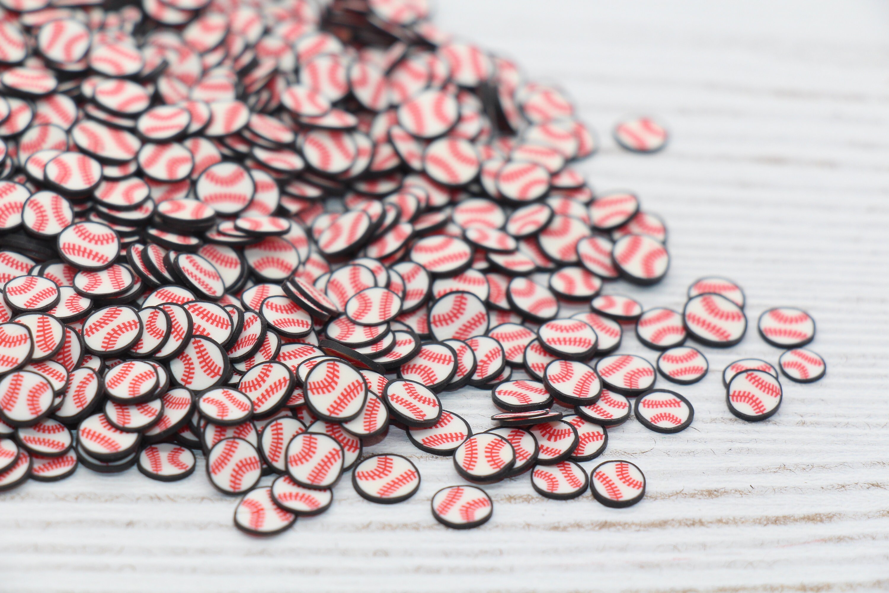 Baseball Polymer Clay Sprinkles, Sport Themed Clay Slices ...