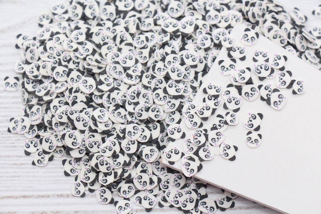 Panda Bear Polymer Clay Sprinkles, Kawaii Animal Themed Clay Slices ...