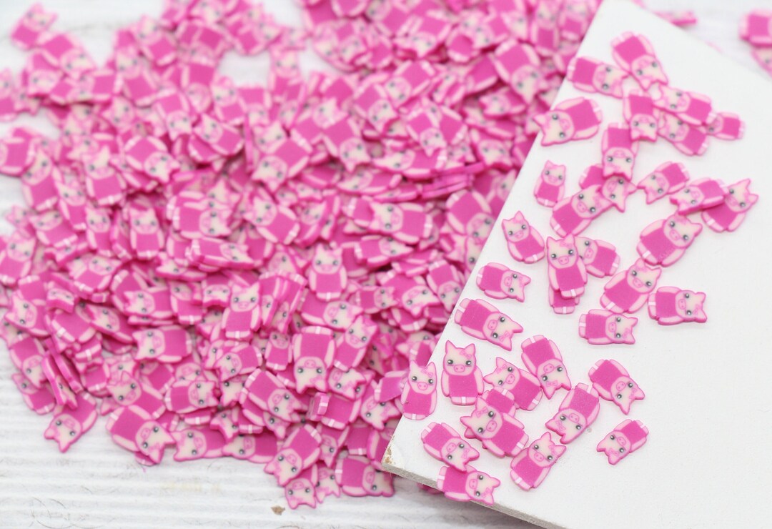 Pig Polymer Clay Sprinkles, Kawaii Piggy Clay Slices, Animal Themed ...