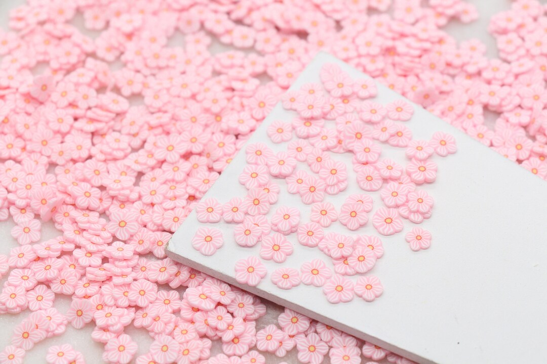 Pink Flower Polymer Clay Sprinkles, Flower Themed Sprinkles ...