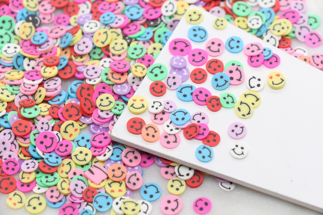 Smiley Face Polymer Clay Sprinkles, Happy Face Slices, Smiling Face ...