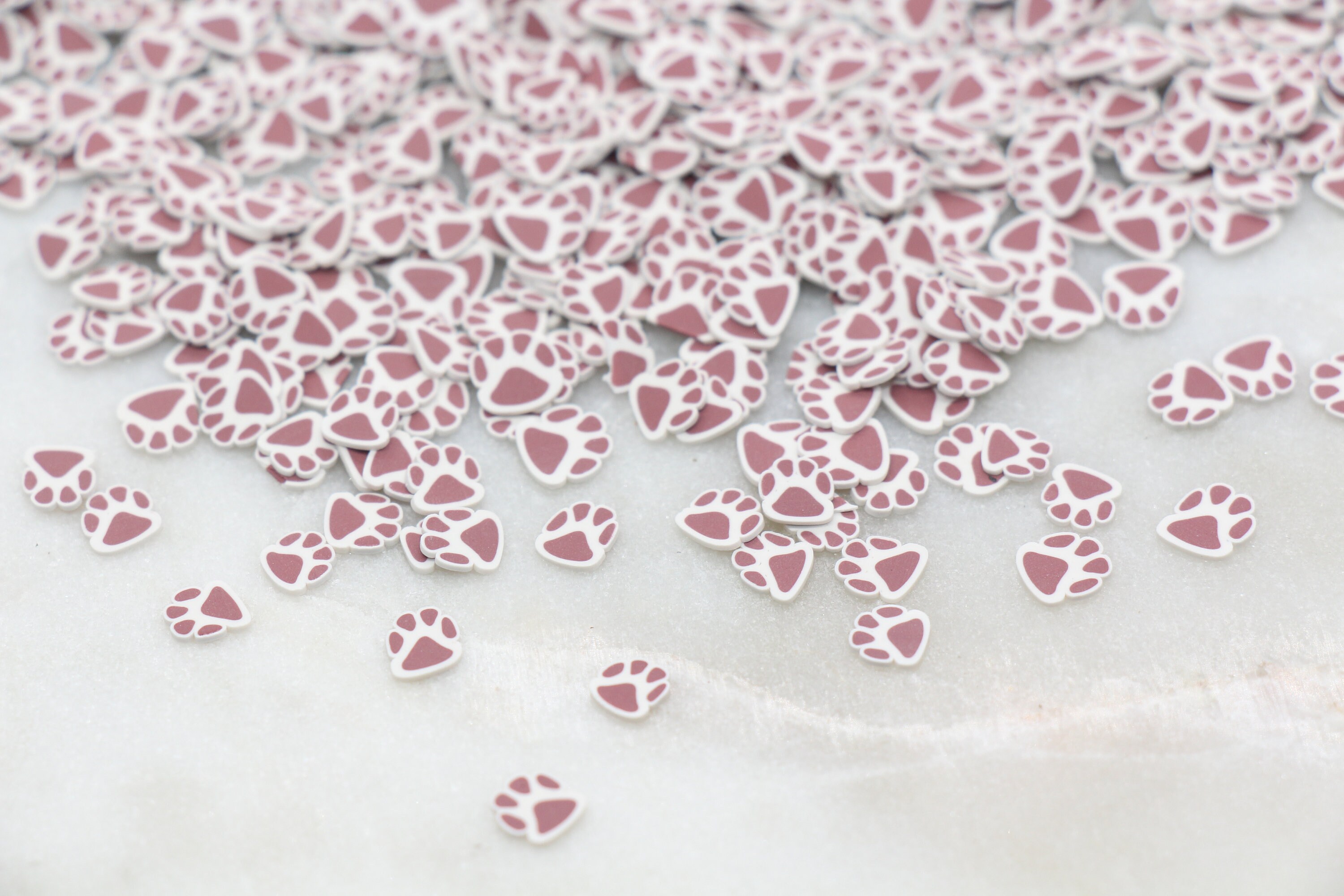 Paw Polymer Clay Sprinkles, Animal Paw Clay Slices, Puppy Cat Paw ...