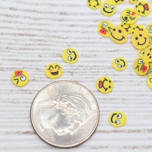Emoji Polymer Clay Sprinkles, Happy Face Slices, Facial Expression ...