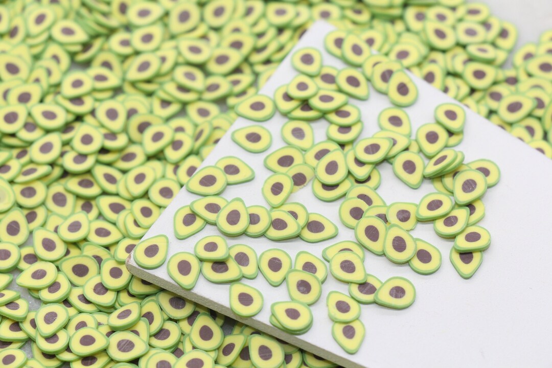 Avocado Polymer Clay Sprinkles, Fake Food Themed Clay Slices ...