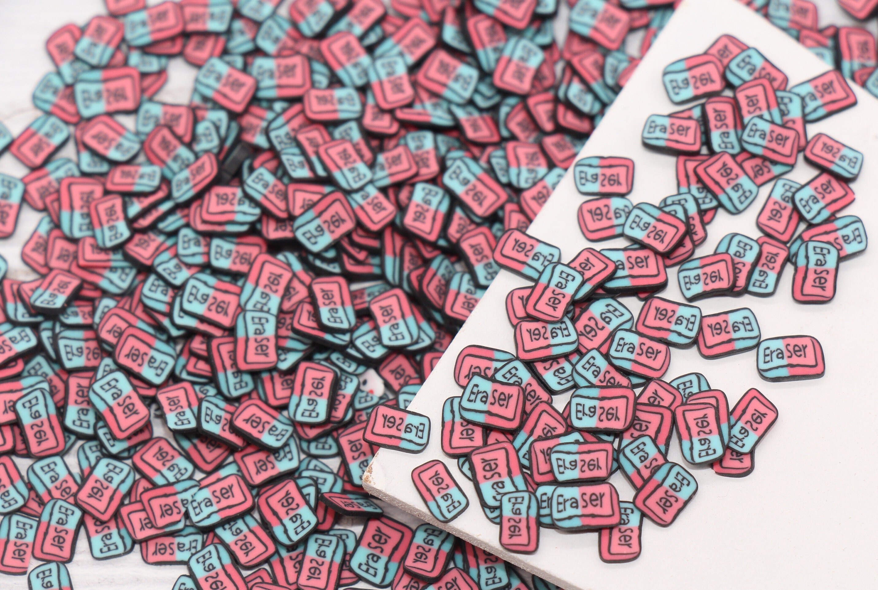 Eraser Polymer Clay Sprinkles, Back to School Themed Clay Slices ...