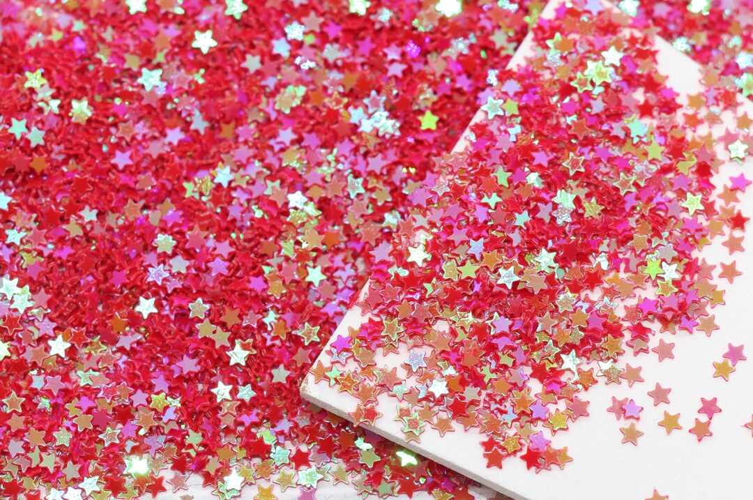 3mm Red Star Glitter, Iridescent Star Glitter, Resin Embellishment ...