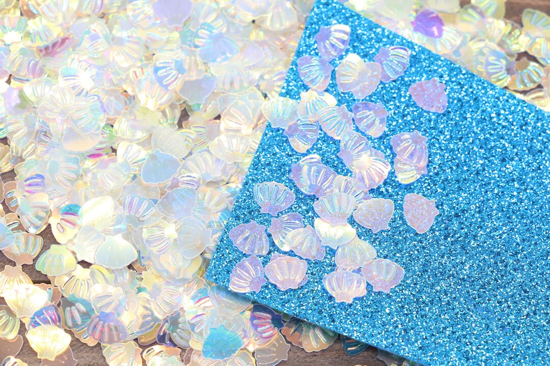 Seashell Iridescent Glitter, Resin Embellishment, Shaker Mix, Kawaii ...