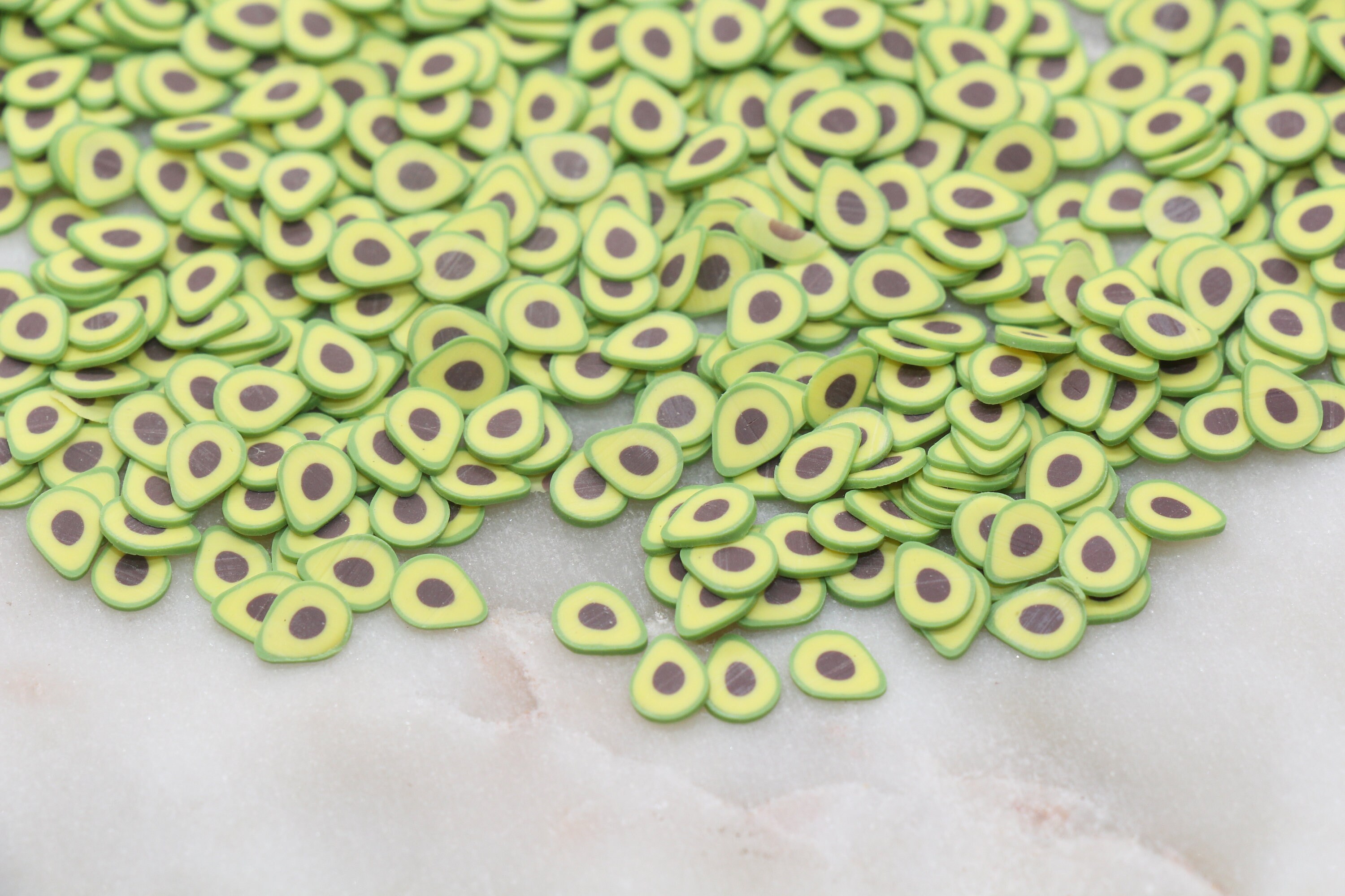 Avocado Polymer Clay Sprinkles, Fake Food Themed Clay Slices ...