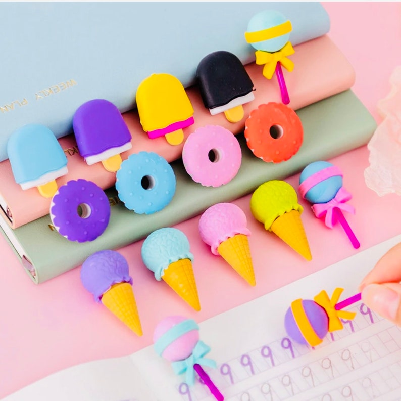 Set of 4 Erasers. Eraser. Kawaii Stationery Products - Etsy