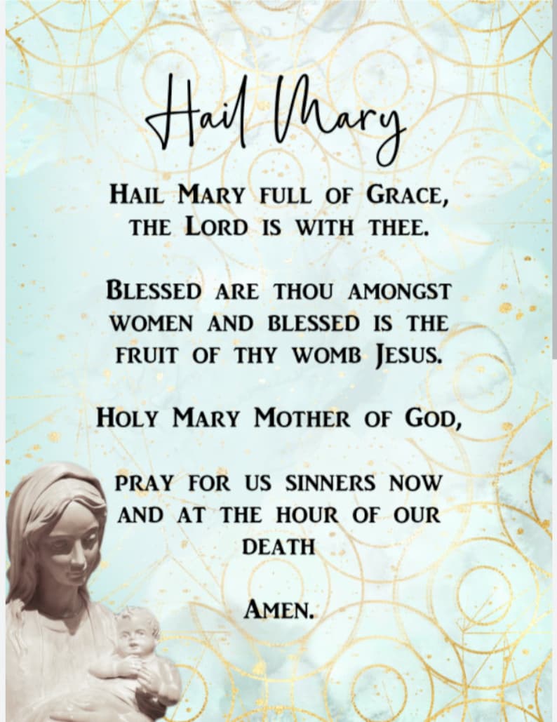 Blessed Virgin Mary Prayer Card - Etsy