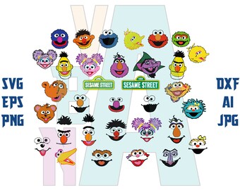 Sesame street faces | Etsy