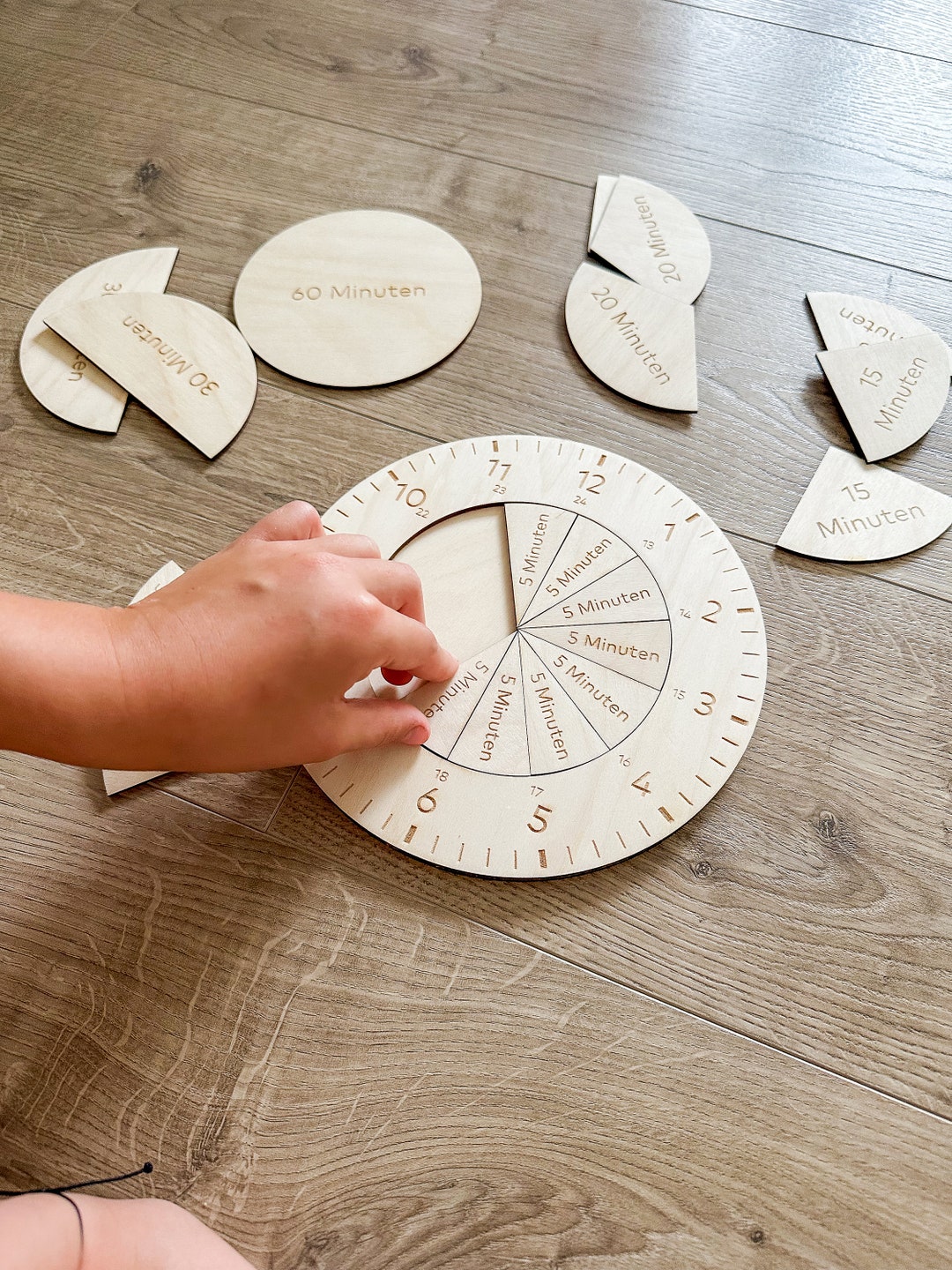 Wooden Learning Clock Time Comprehension Montessori Toy - Etsy