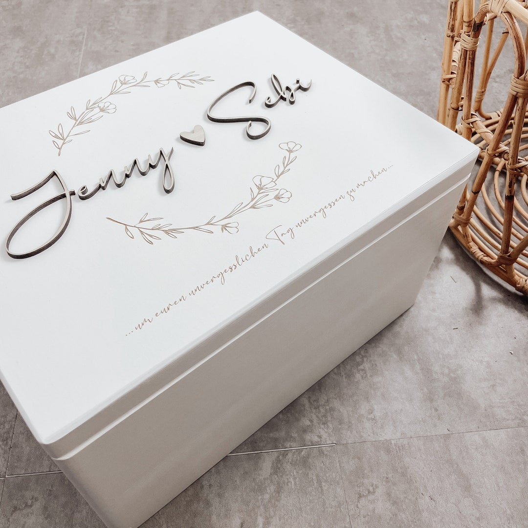 3D Memory Box Wooden Box Personalized Flower Wreath Personalized Memory ...