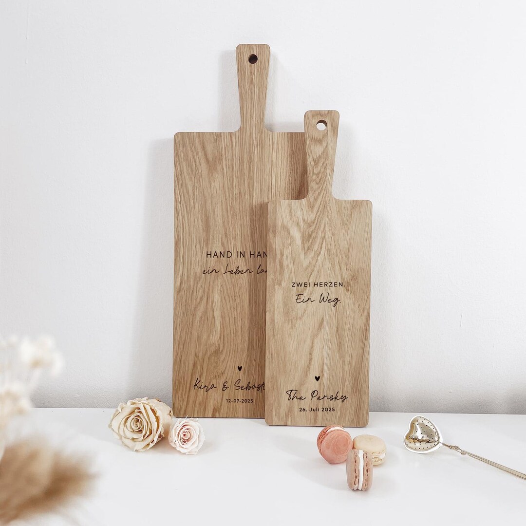 Wedding Gift Cutting Board Personalized, Oak With Engraving, Wedding ...