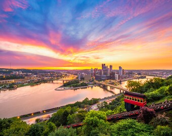 A Springtime Frame Pittsburgh Skyline Various Prints - Etsy
