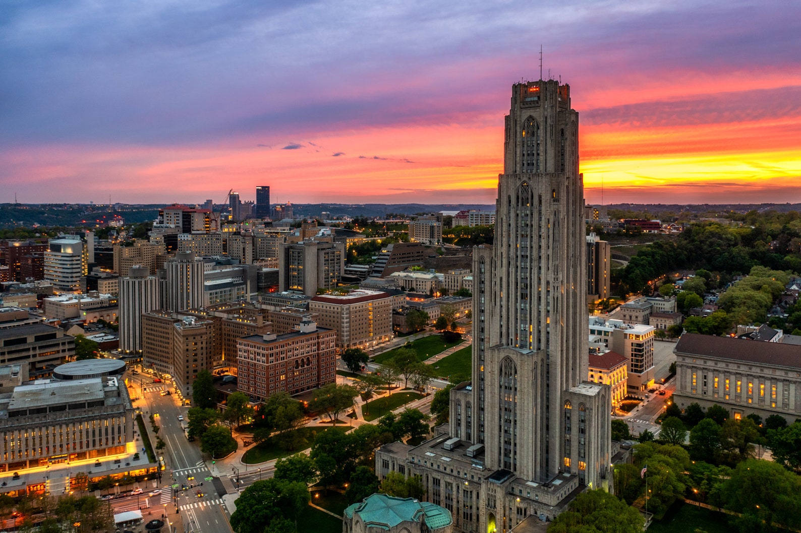 Cathedral of Learning Sunset Photo - Etsy
