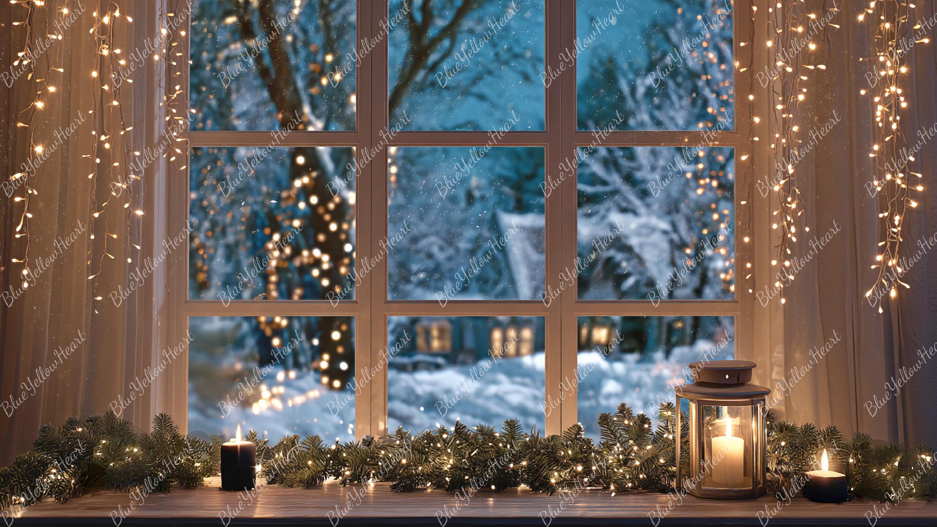 Christmas Zoom Backgrounds, Winter Cozy Home Office Digital Backdrop ...
