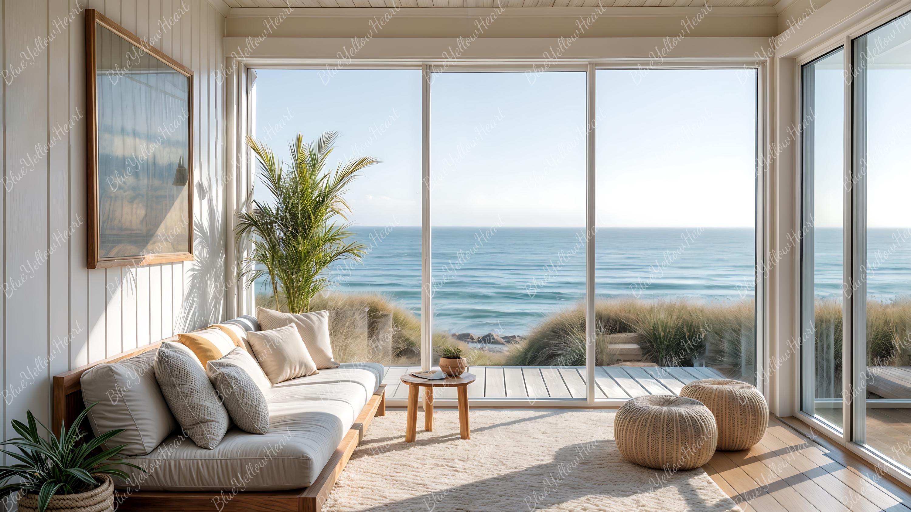 Zoom Virtual Background Beach House, Coastal Ocean View for Virtual ...