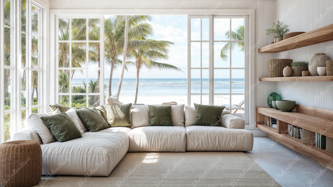 Zoom Virtual Background Beach House, Coastal Ocean View for Virtual ...