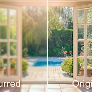 Zoom Background of a French Window Garden View Backdrop, Summer Green ...