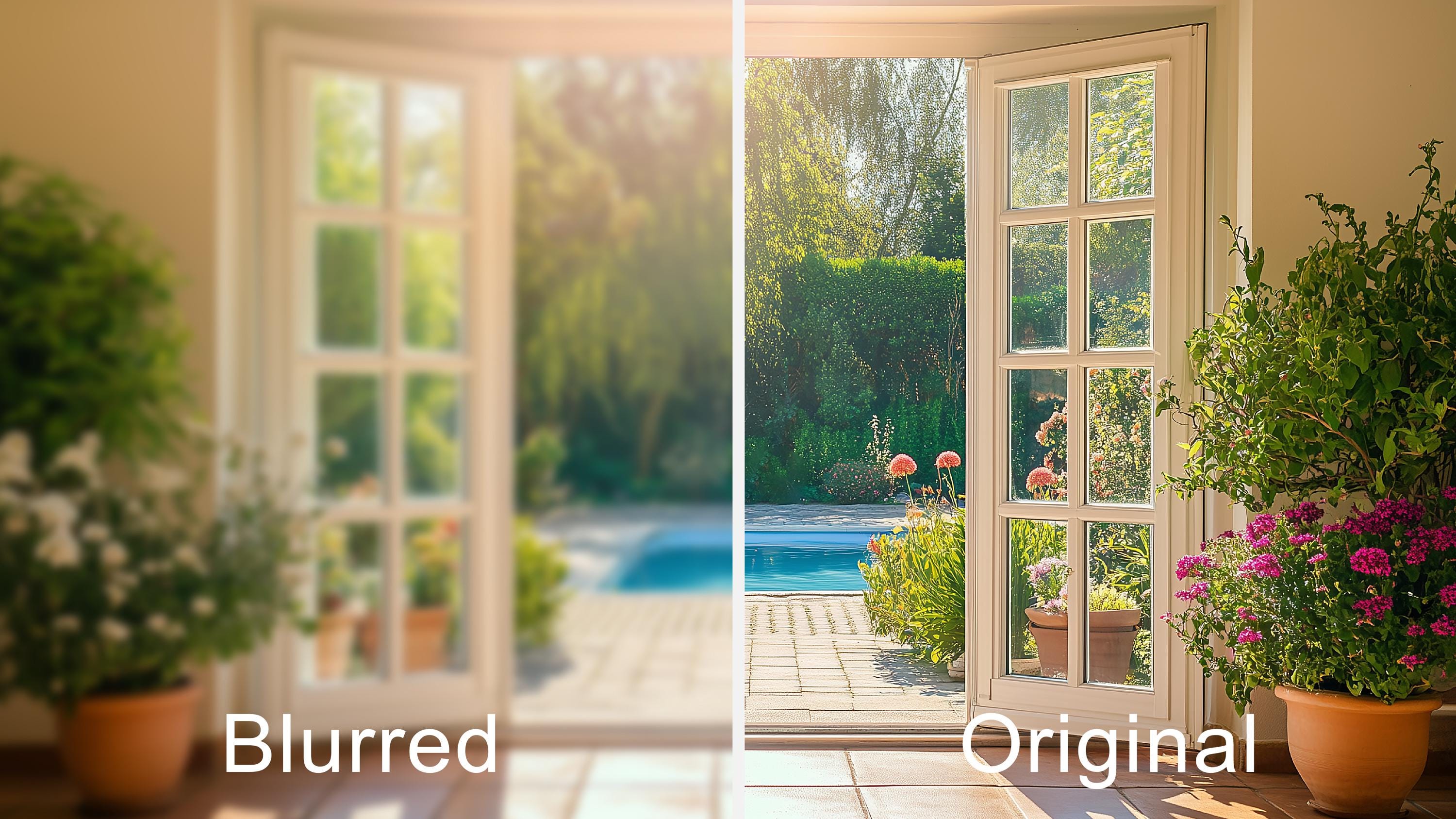 Zoom Background of a French Window Garden View Backdrop, Summer Green ...