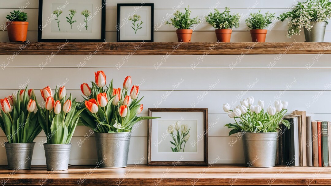 Spring Home Office Zoom Background, Virtual Office Backdrop, Work From ...