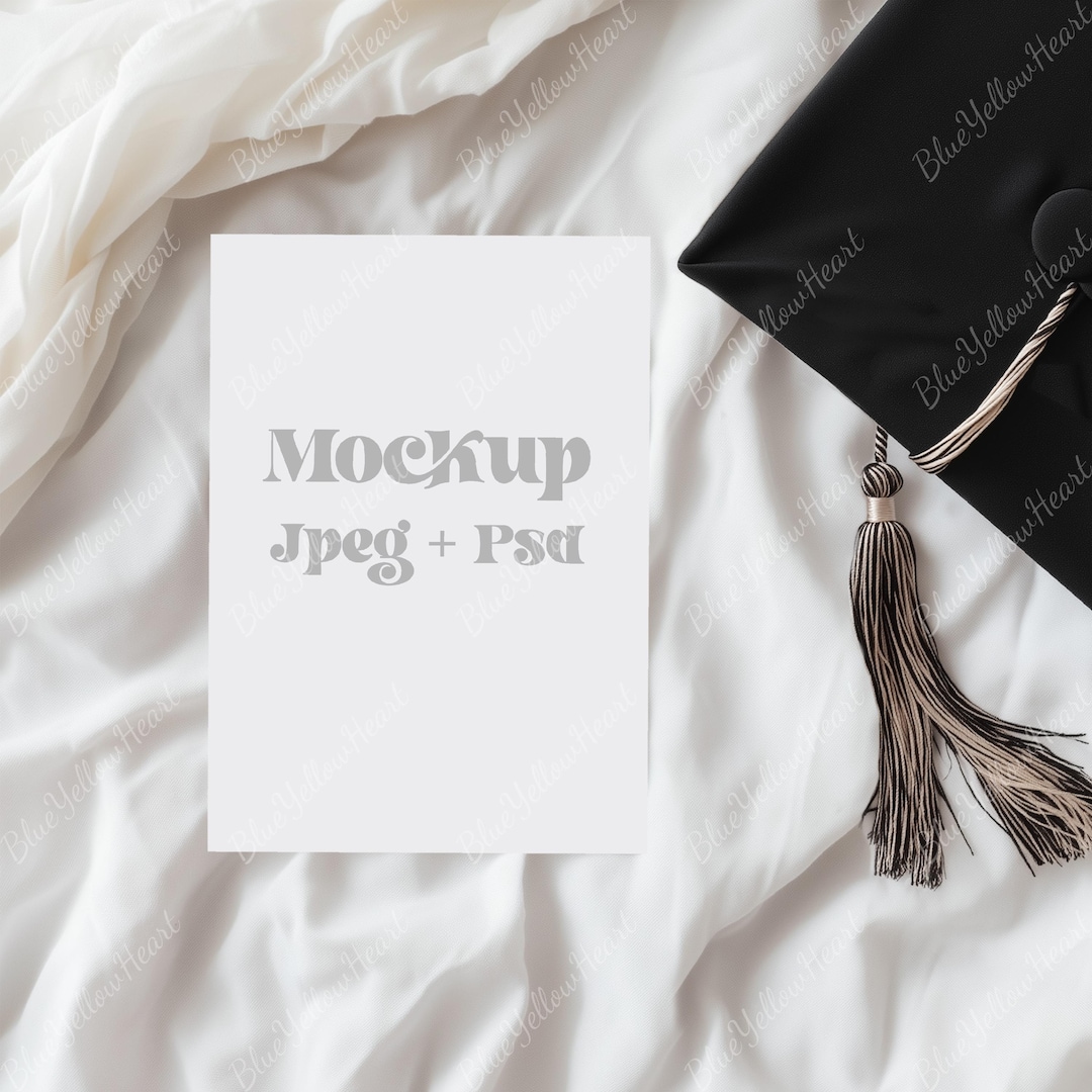 Graduation Card Mockup, Invitation Card Mockup 5x7 Template PSD, Blank ...