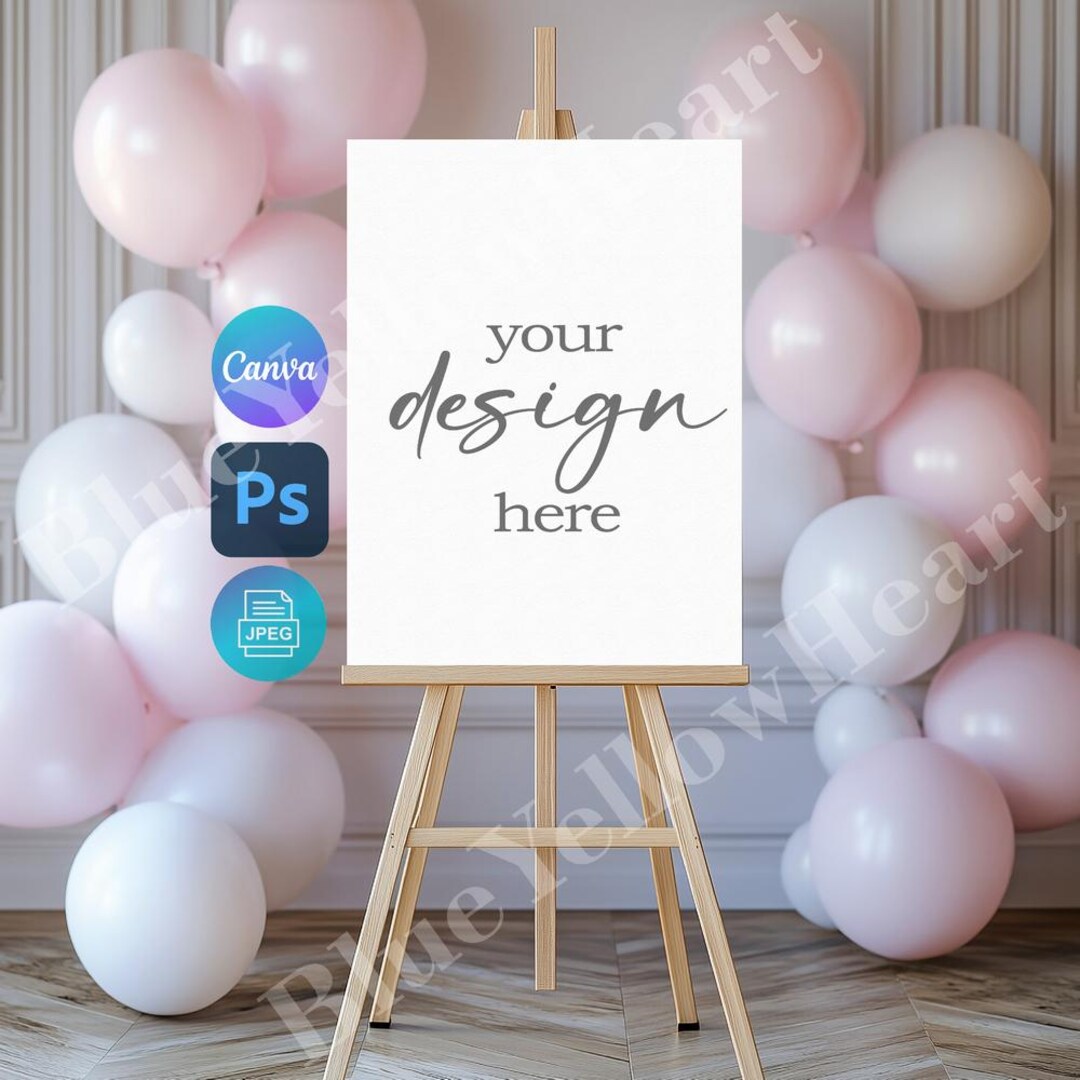 Welcome Signs Mockup, Wedding Sign Mock-up, Baby Shower Mockup, Easel ...
