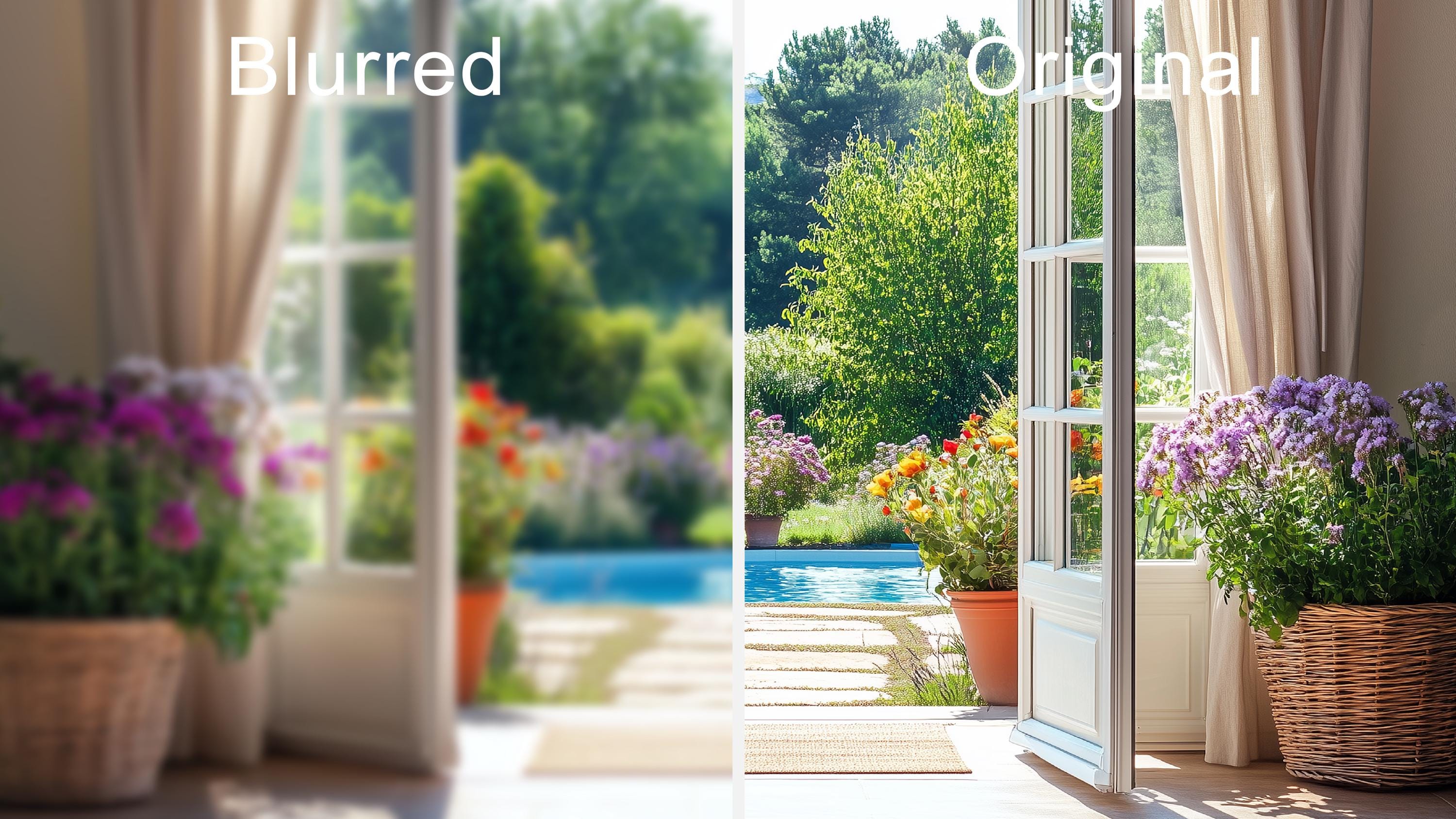 Zoom Background of a French Window Garden View Backdrop, Summer Green ...