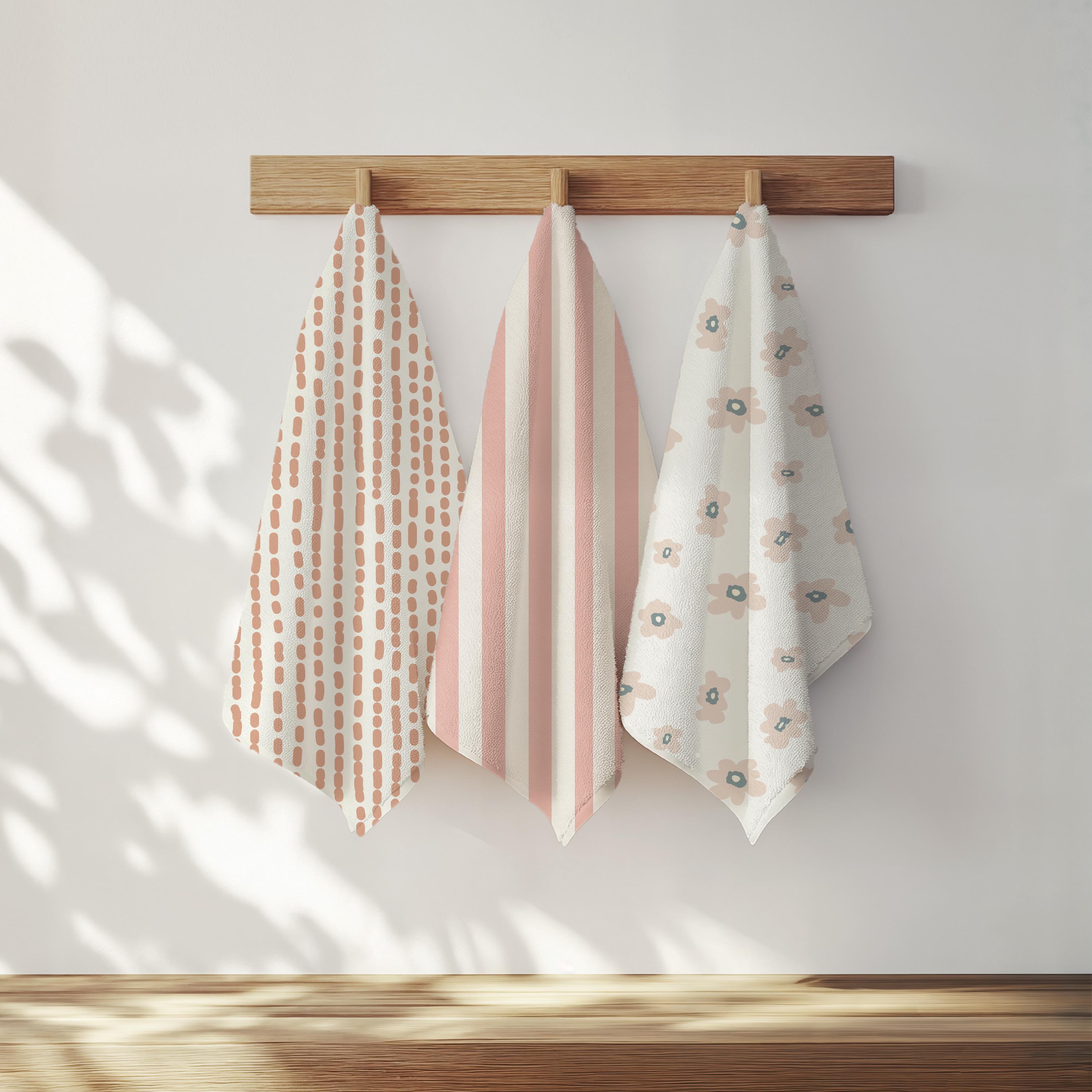 3 White Towel Mockup PSD Set – Hanging Hand Towels Mock-up, Blank Towel ...