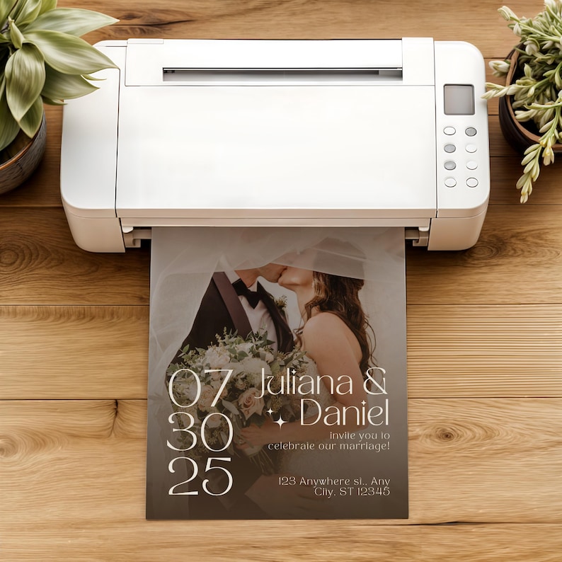 White Printer Mockup, Minimalistic Desk Printer Printing Page, Boho ...