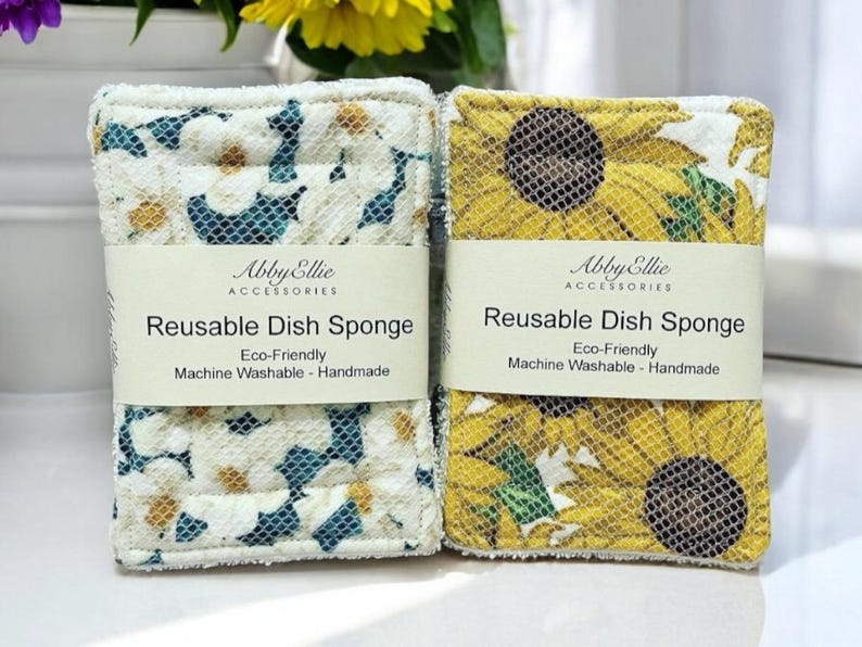 Reusable Kitchen Sponge, Zero Waste Kitchen, Eco-friendly Scrubby, Dish ...