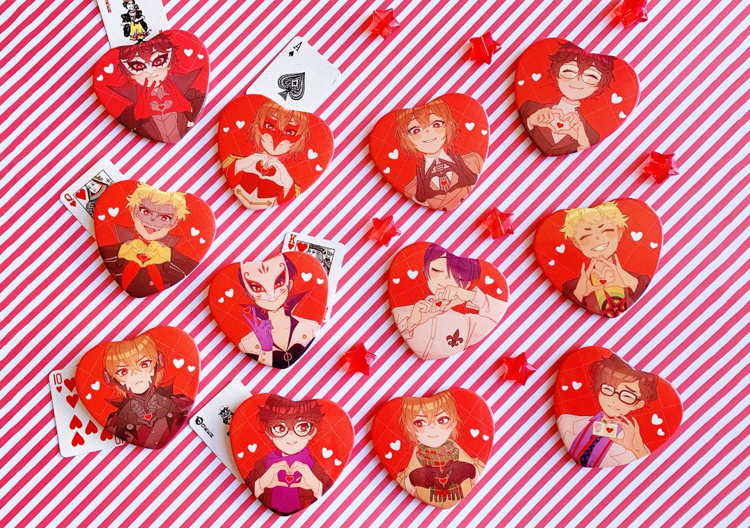 PERSONA 5 - Heart Pin Buttons (boys) - Etsy