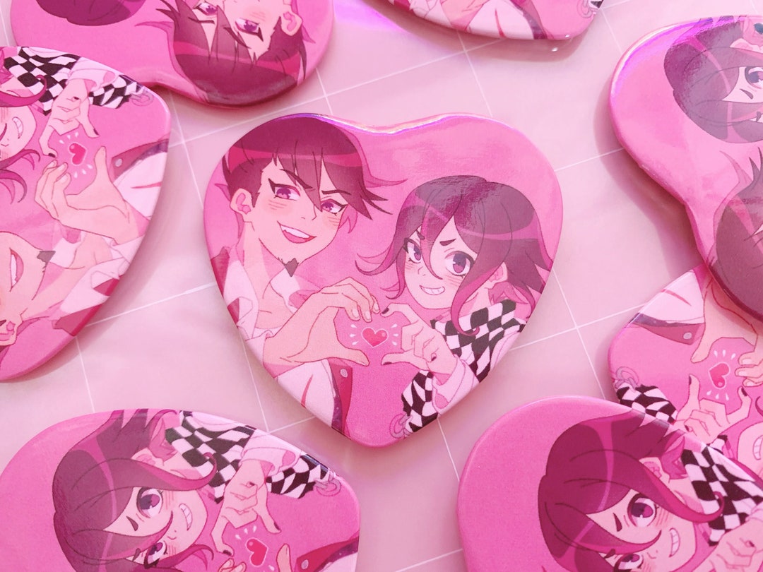 NEW DANGANRONPA V3 - Kokichi Ouma & Kaito Momota Heart Button - Etsy