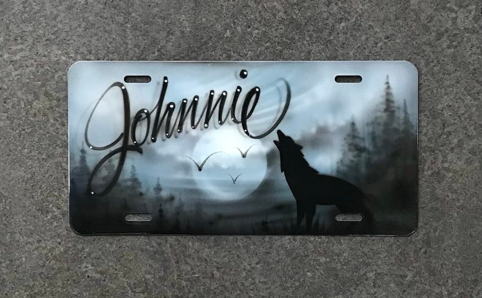 Airbrushed Lone Wolf License Plate - Etsy
