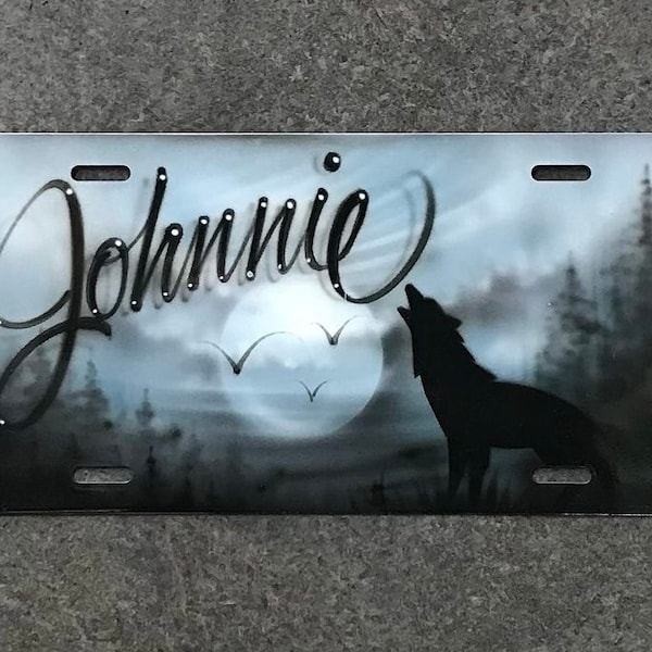 Wolf License Plate - Etsy