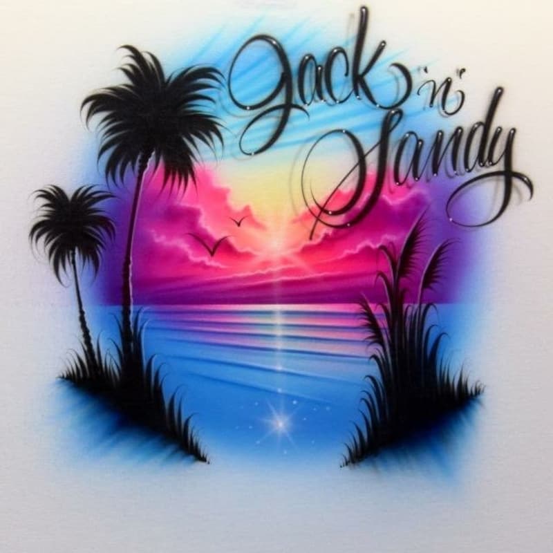 Airbrush Beach Scene - Etsy