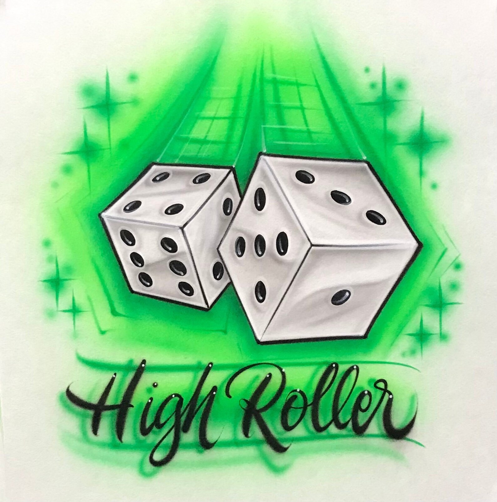 Airbrush T Shirt Rolling Dice With Name - Etsy
