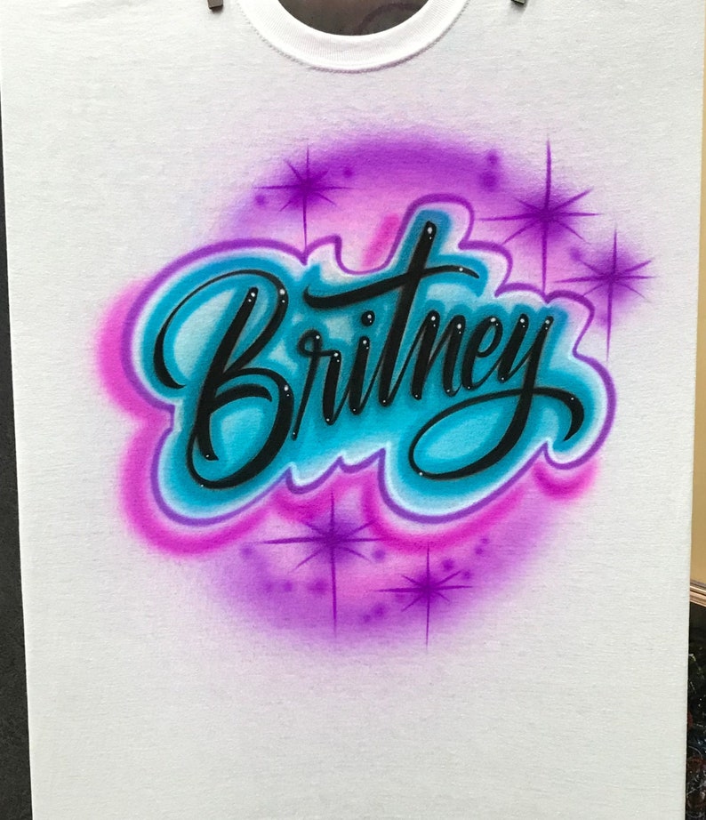 Airbrush T Shirt With Cursive Name - Etsy