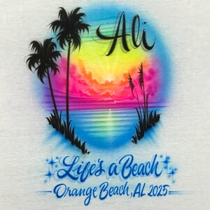 Airbrushed Beach Vacation Shirt: Personalized Names & Dates - Etsy