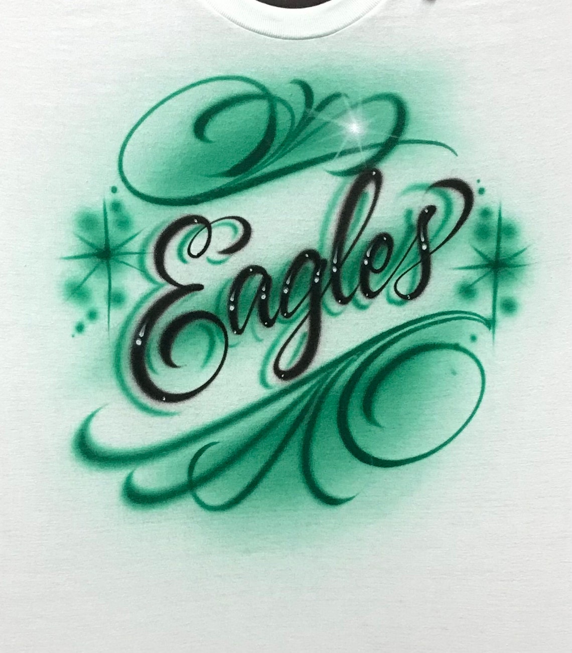 Airbrush T Shirt Script Swirly Name - Etsy