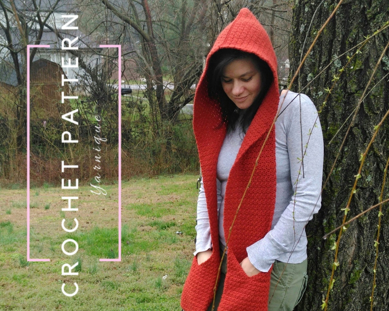 CROCHET PATTERN | Paprika Pocket Scarf | Hooded Scarf Crochet Pattern ...
