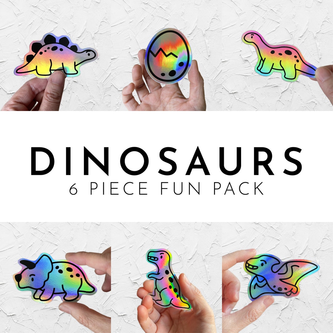 Holographic Dinosaur Sticker Fun Pack: Laptop, Tumbler Stickers - Etsy