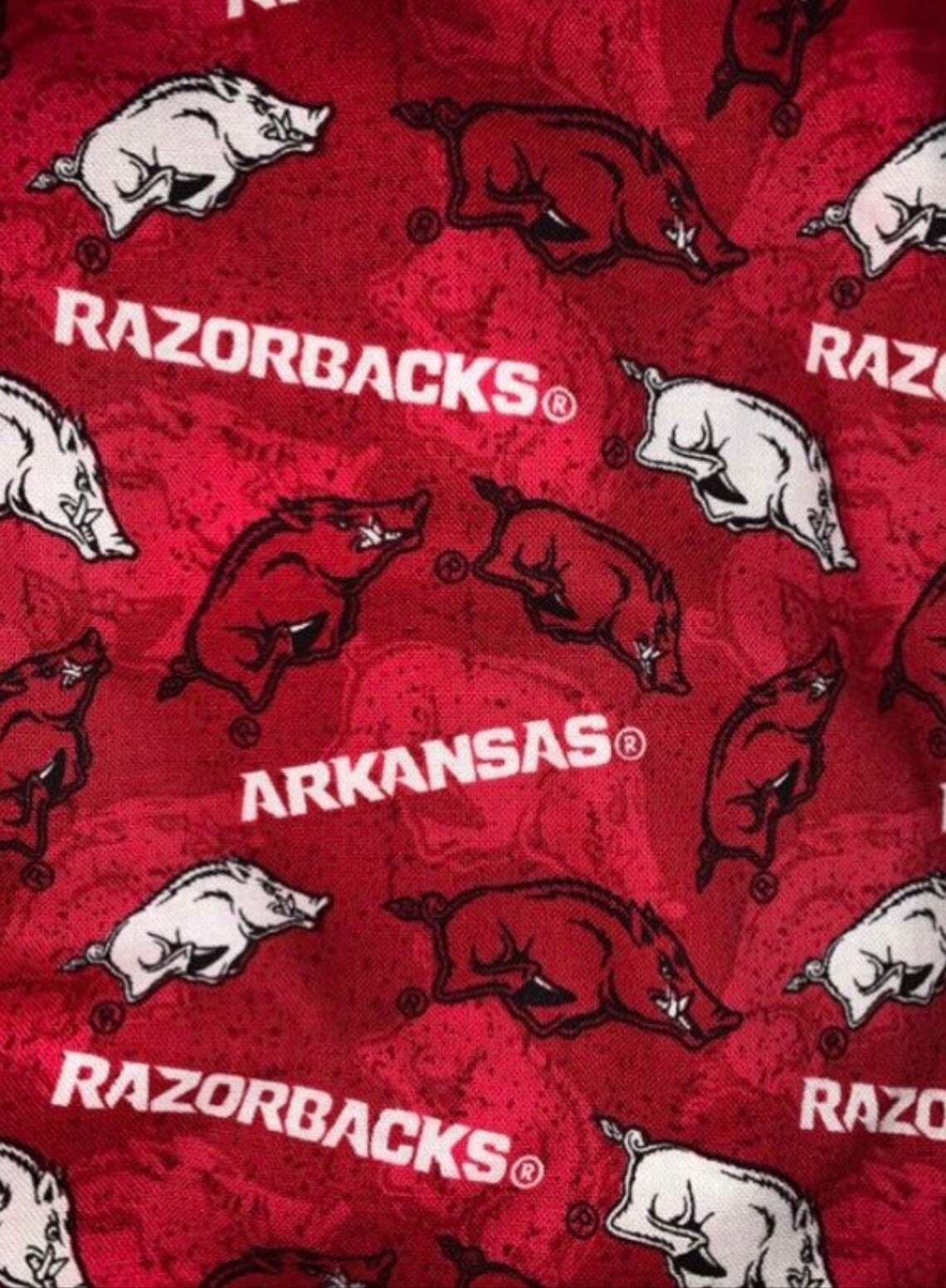 SEC College Arkansas Razorbacks Hogs Red Wolves Football Fat Quarters ...