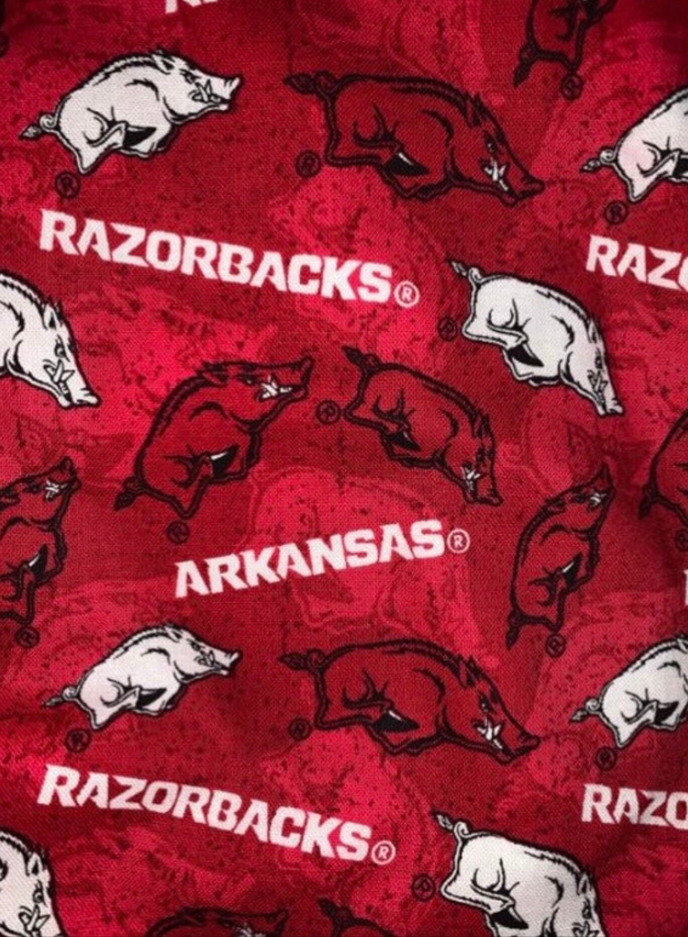 SEC College Arkansas Razorbacks Hogs Red Wolves Football Fat Quarters ...