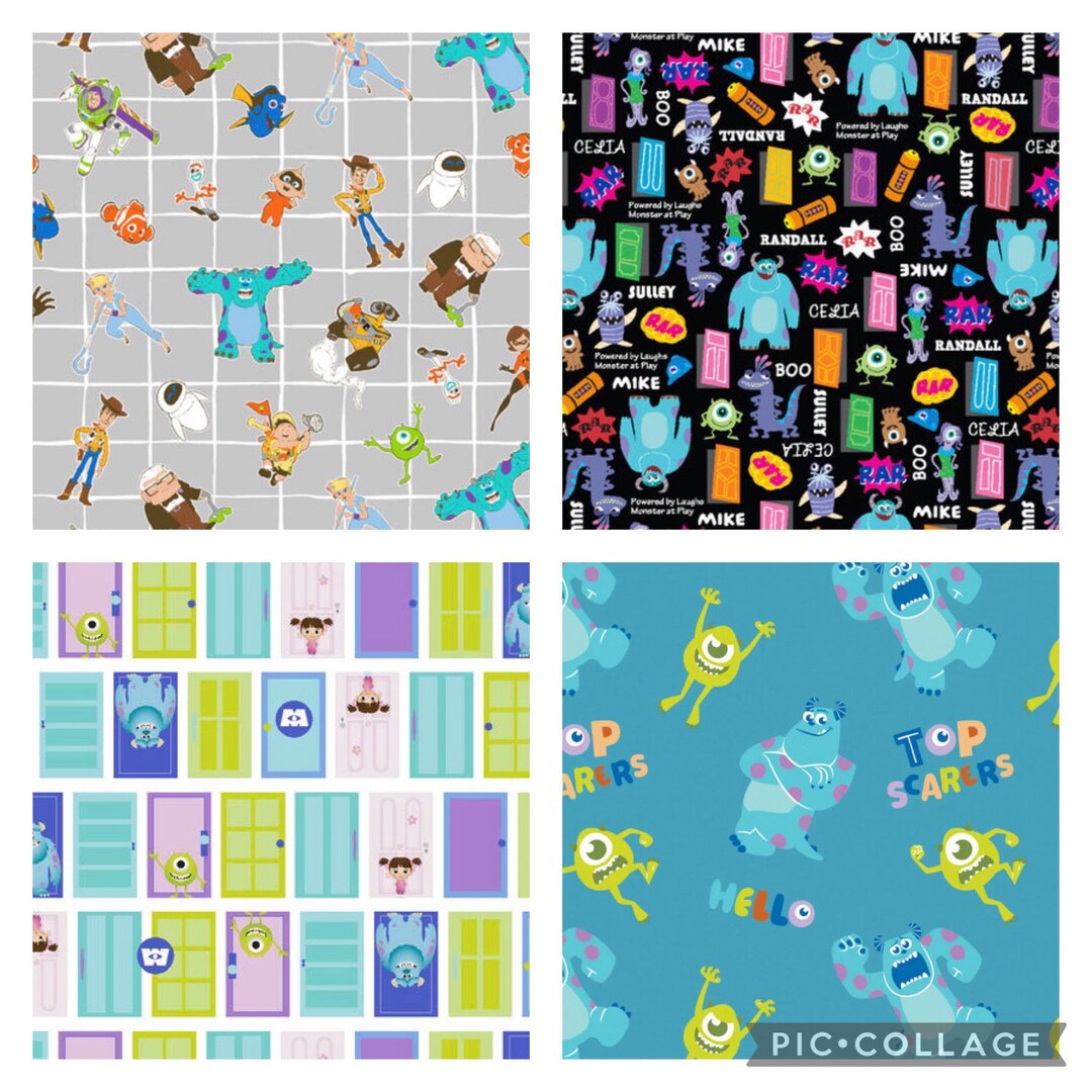 Disney Pixar Monsters Inc. Assorted Fat Quarters - Etsy