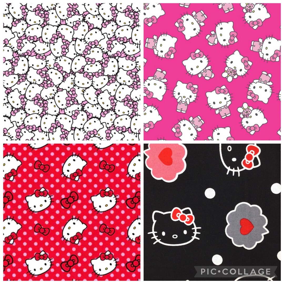 Hello Kitty Tv Movie Cartoon 90s Fat Quarters Childrens Kids Television ...
