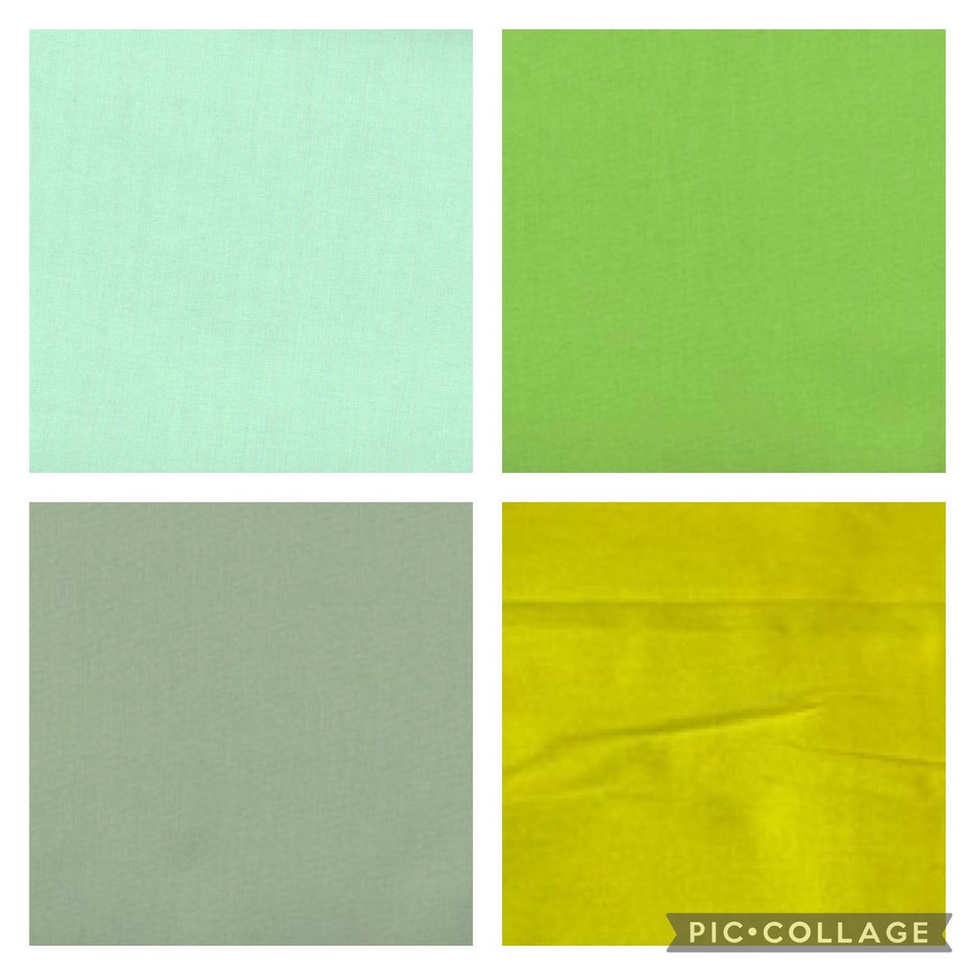 Solid Shades of Green Fabric by the 1/2 Yard - Etsy
