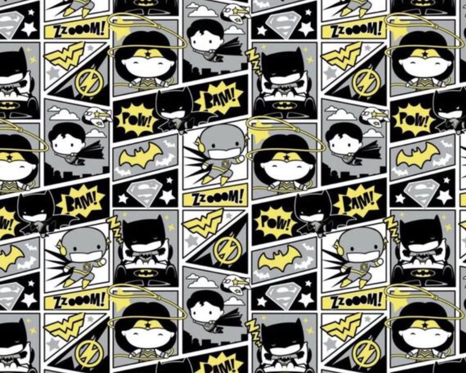 Superhero Super-heroine DC Assorted Fat Quarters Wonder Woman Supergirl ...