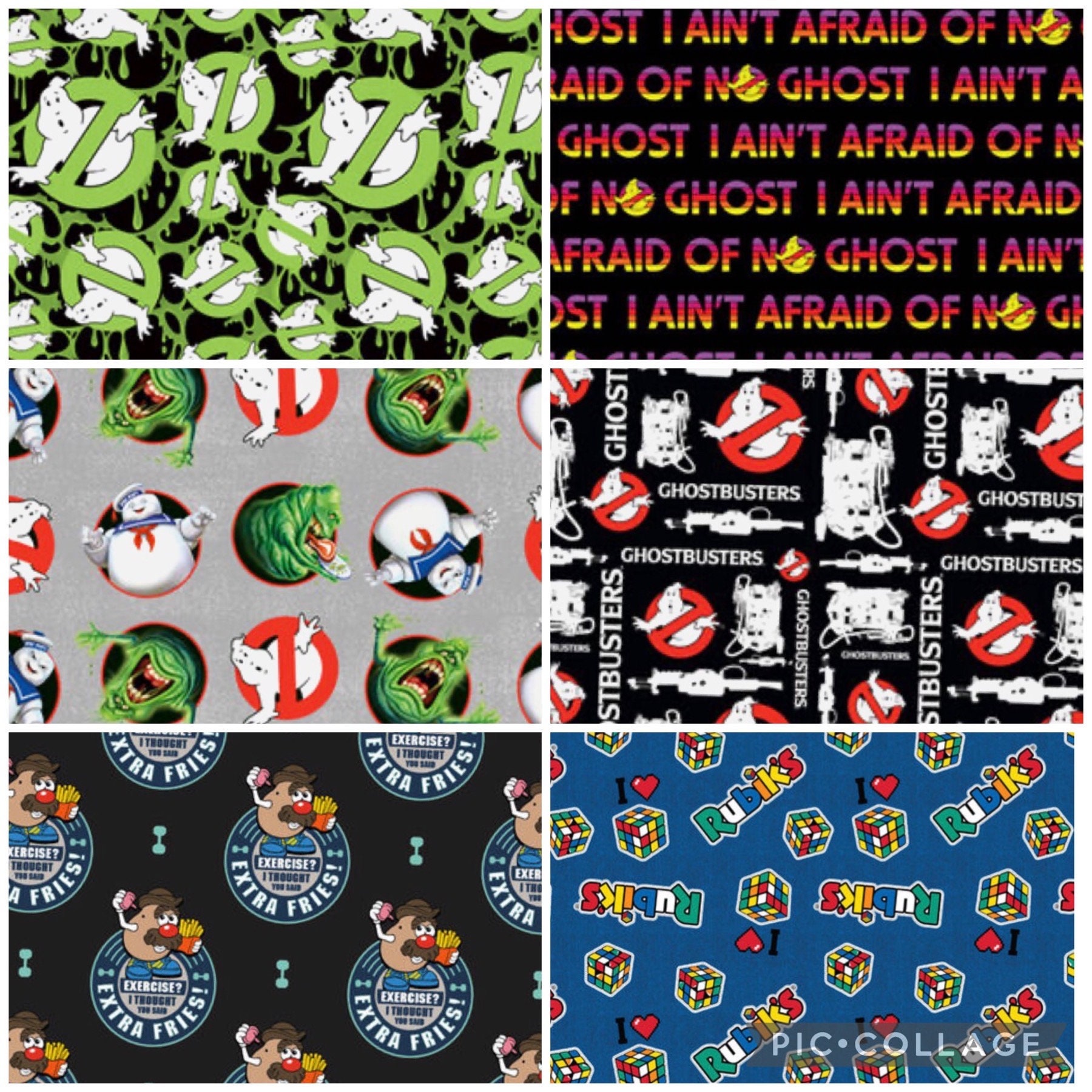 Pop Culture 80s Ghostbusters Rubiks Cube Mr. Potato Head Fat Quarters ...